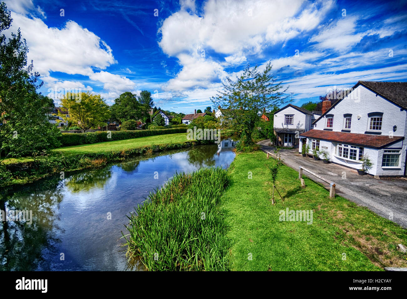 Over the bridge over the River Arrow at Eardisland Herefordshire next ...