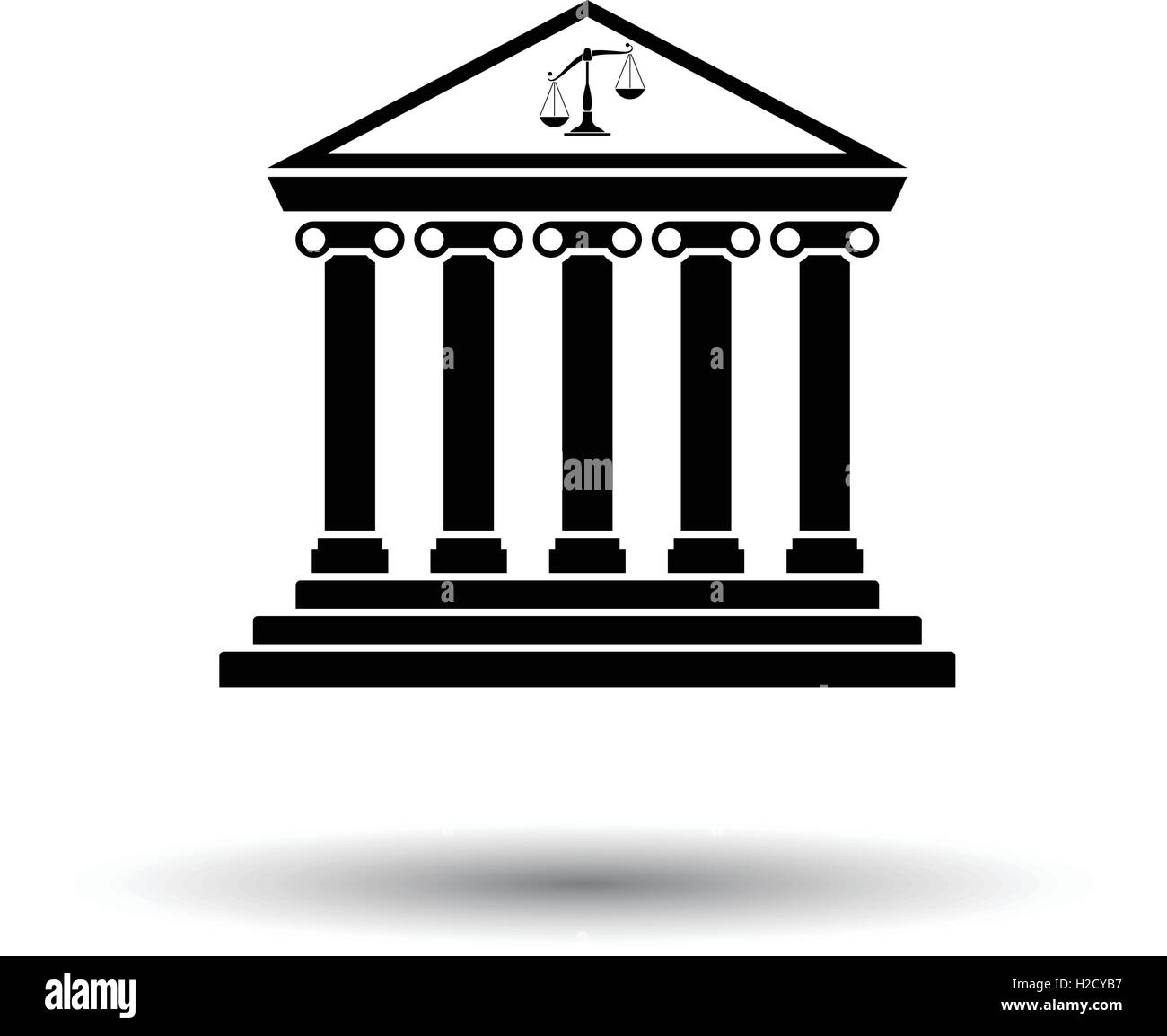 Courthouse icon. White background with shadow design. Vector ...