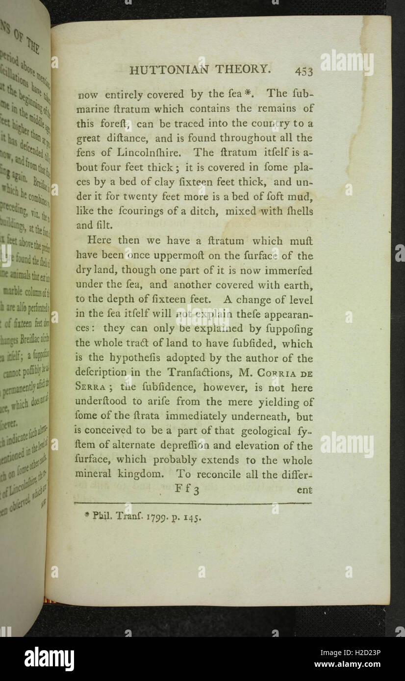 Illustrations depicting James Hutton's theory of the Earth's geological ...