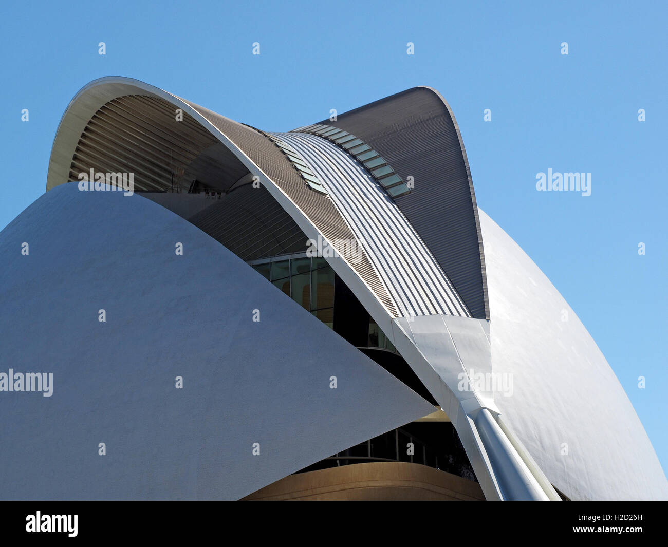 detail of part of Arts & Sciences Centre Center Valencia with with ...