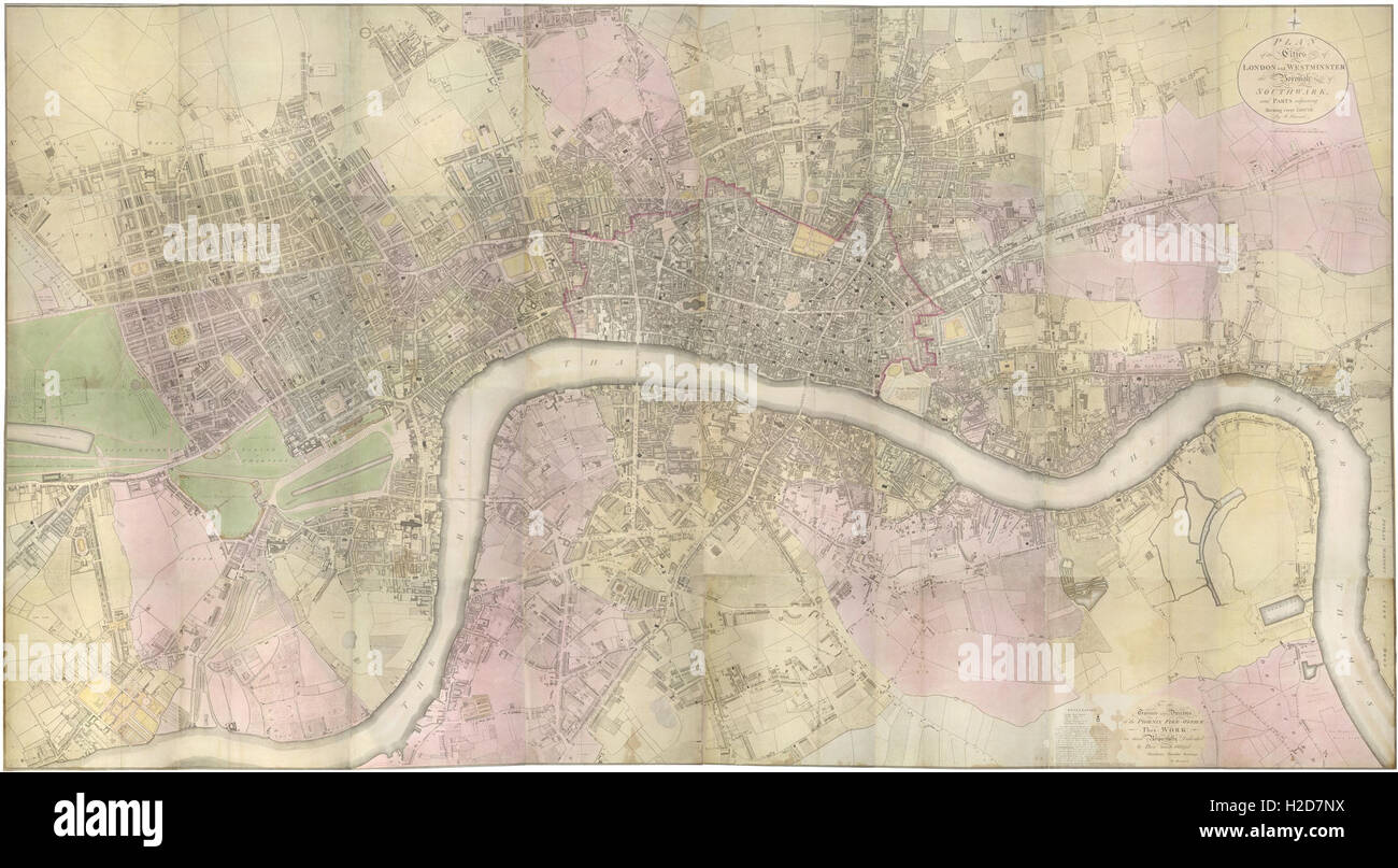 This historical map provides a detailed plan of London and Westminster ...