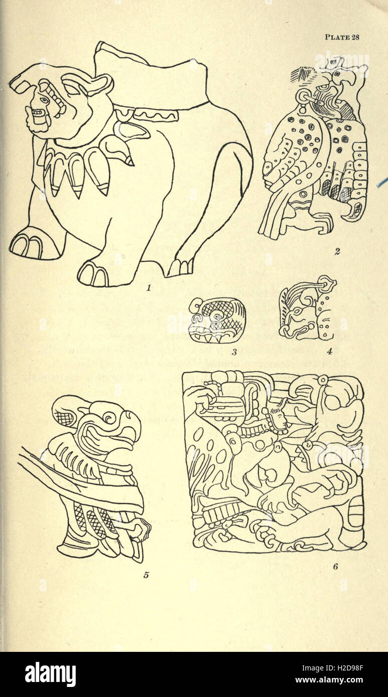 This plate from the Maya codices depicts various animal figures that ...