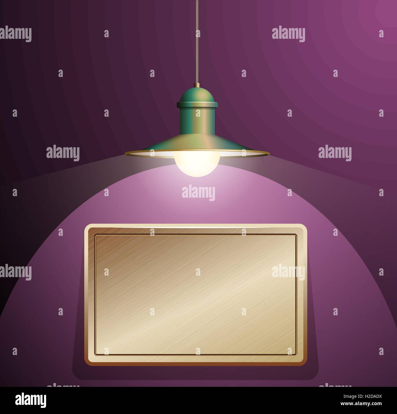 Ancient lamp hanging. Big and empty bronze plate illuminated on the ...