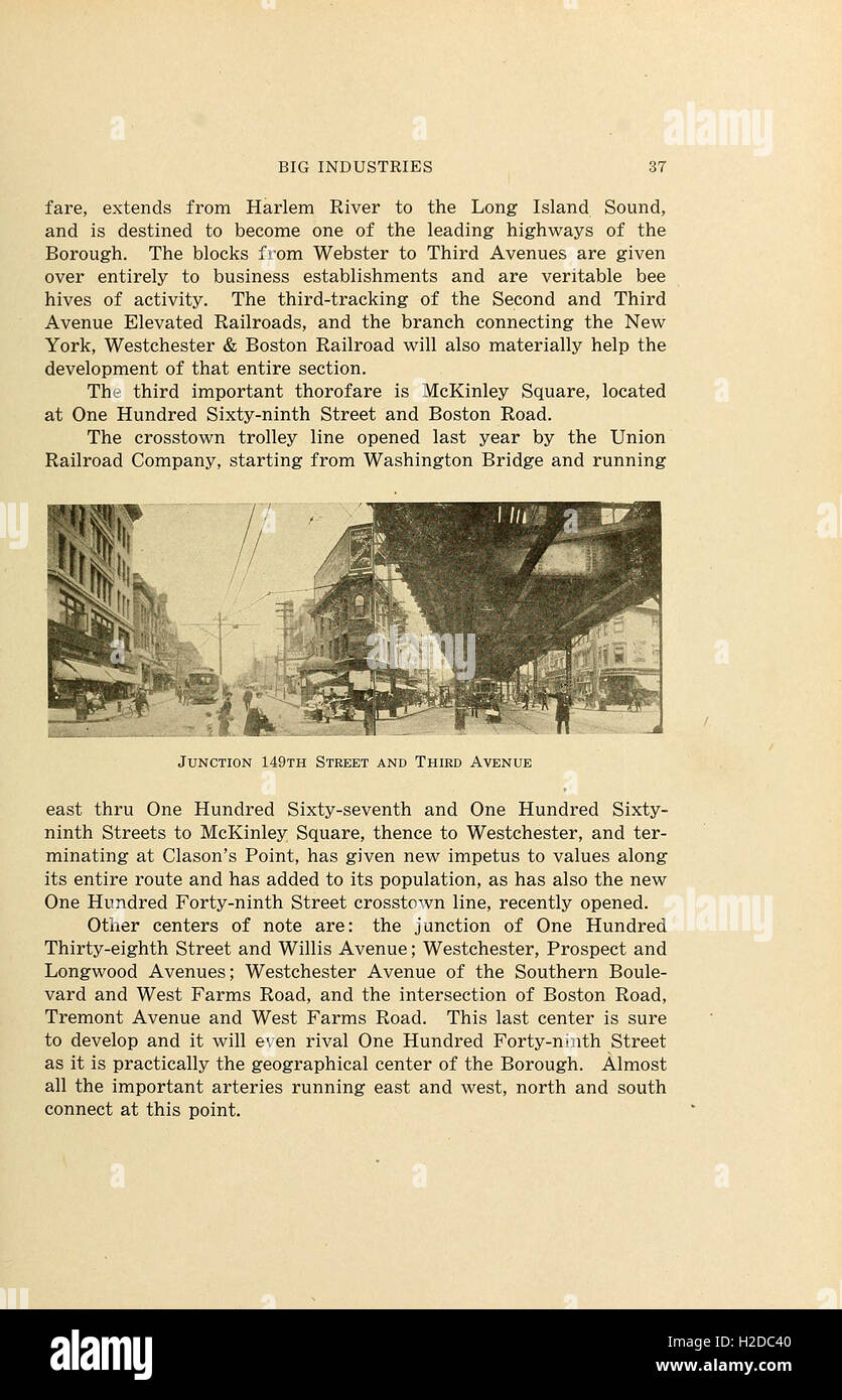 This historical document covers the development of the Bronx from 1639 ...