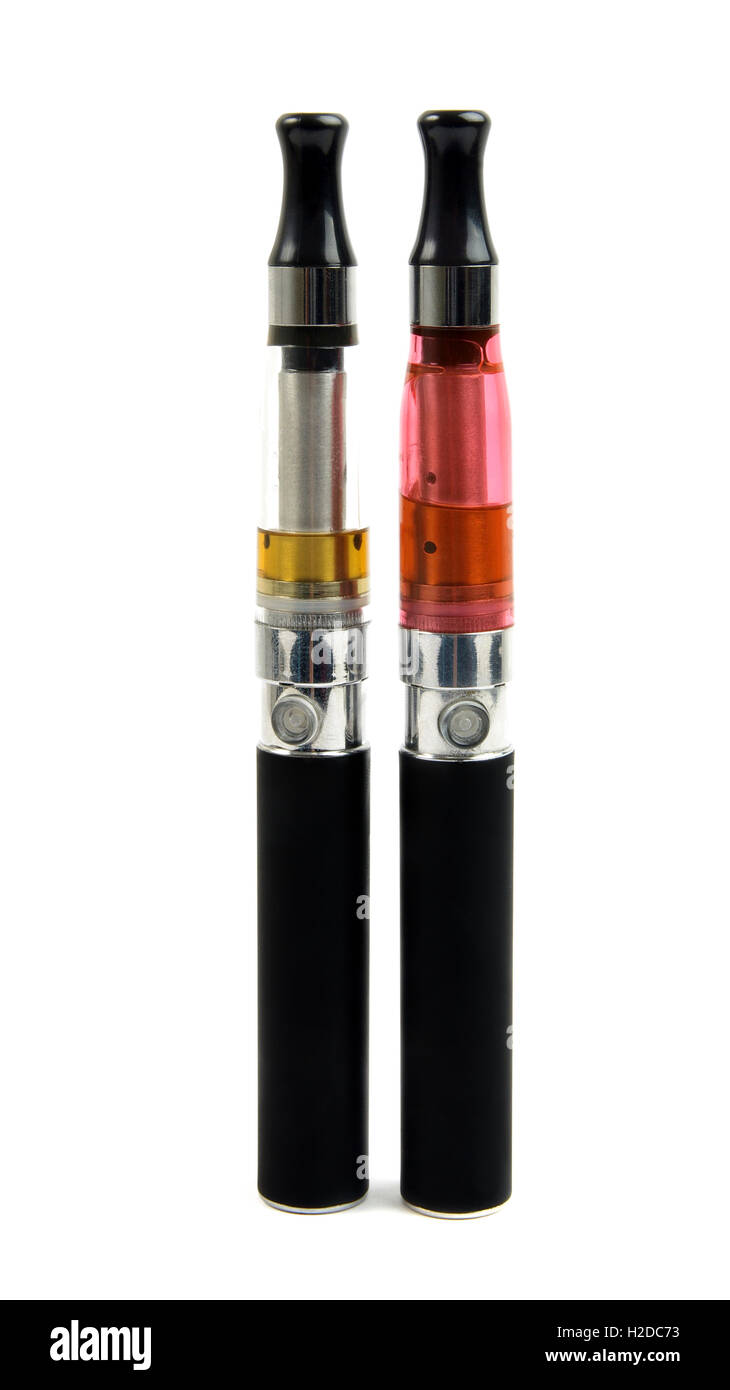 big electronic cigarettes isolated on white Stock Photo - Alamy
