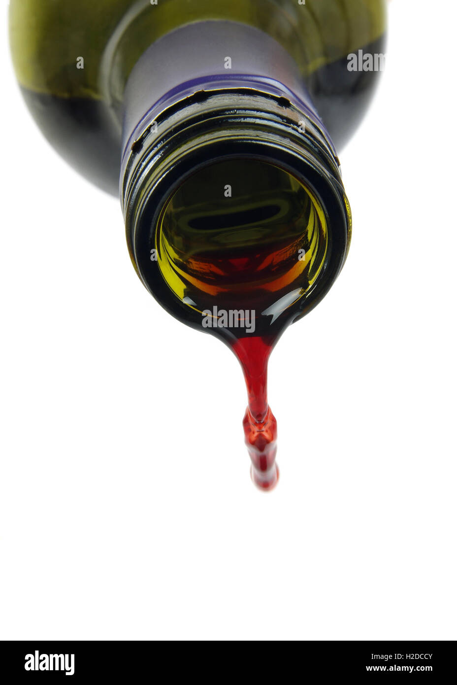 wine bottle closeup with wine drop Stock Photo - Alamy