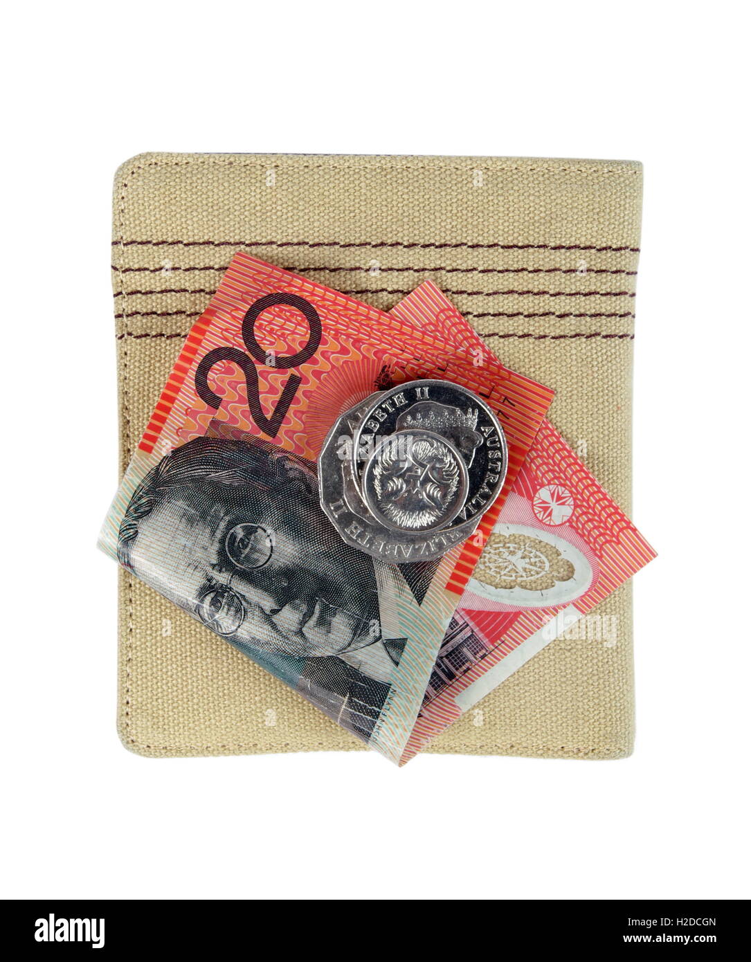 australian twenty dollars note and wallet Stock Photo - Alamy