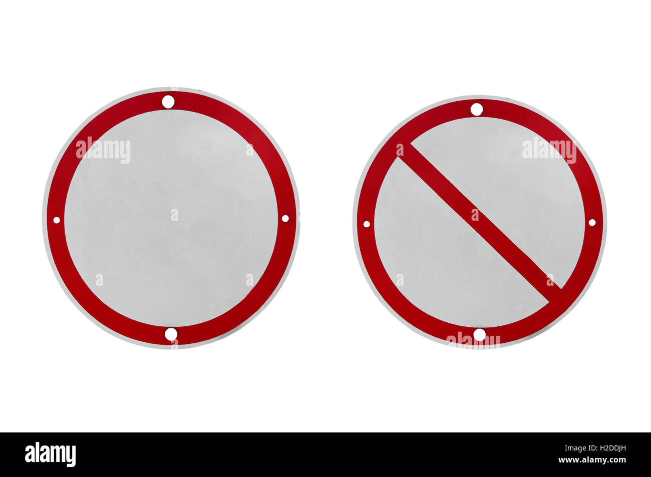 two road signs isolated on white Stock Photo - Alamy