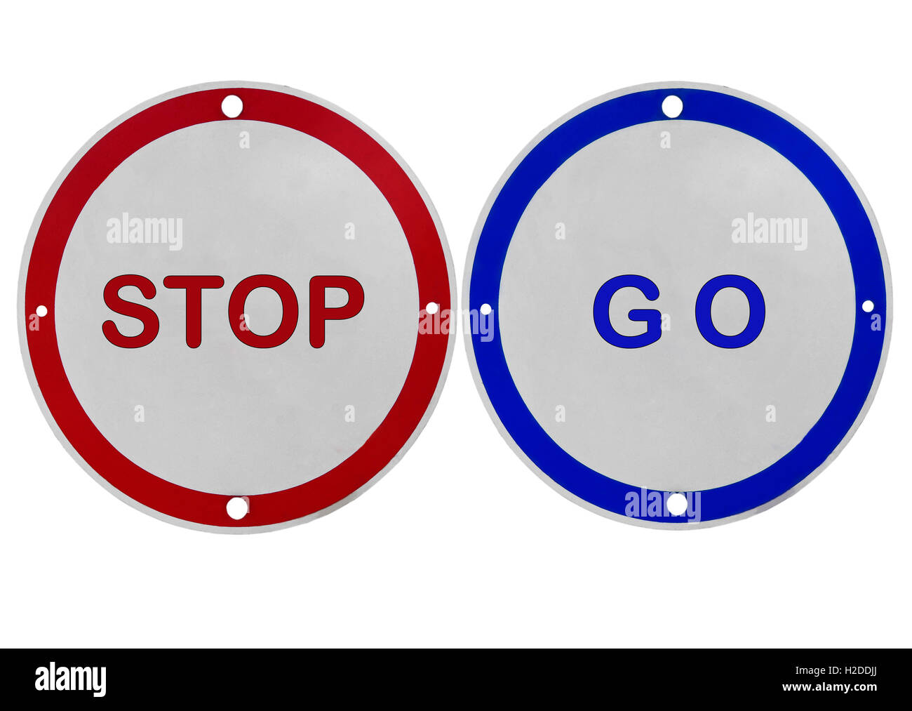 two road signs isolated on white Stock Photo - Alamy