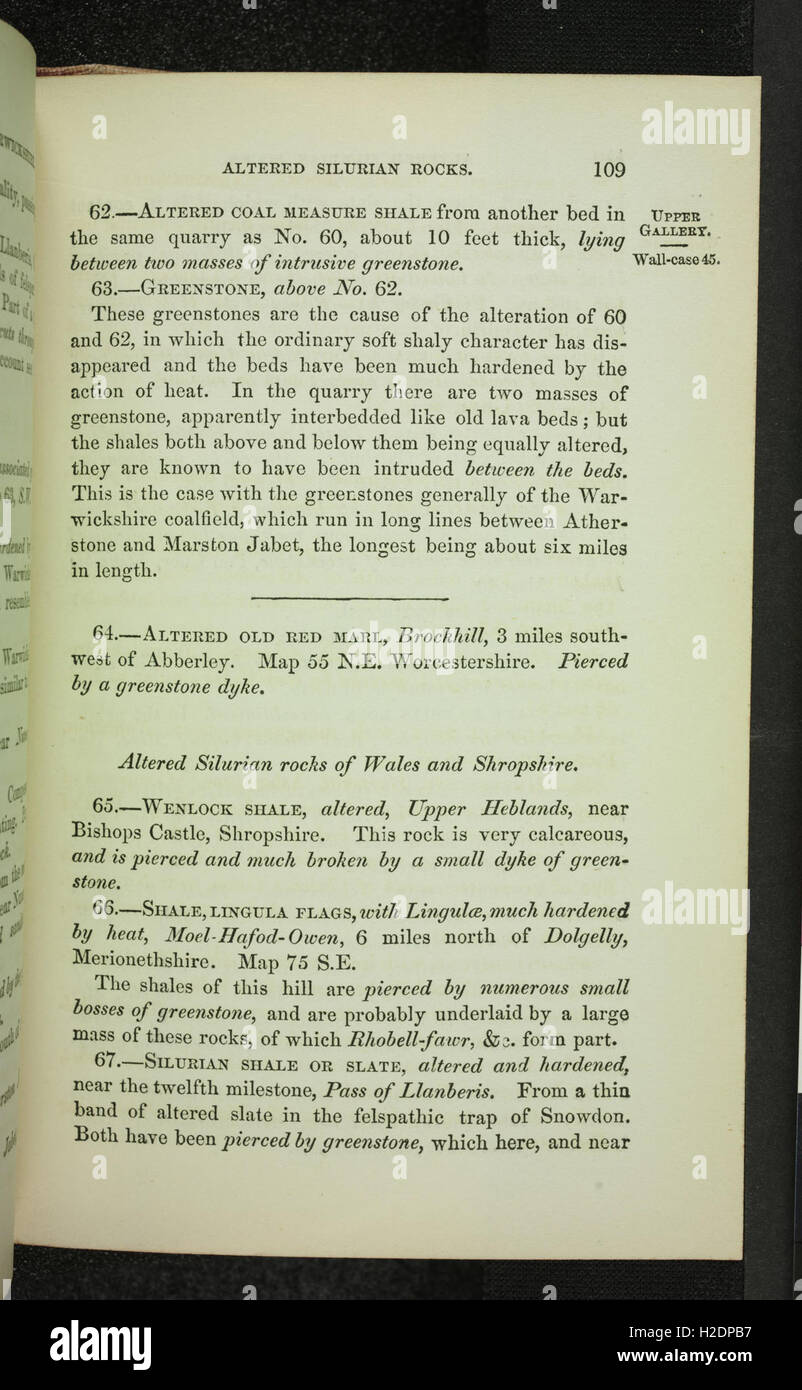 A catalog detailing rock specimens housed in the Museum of Practical ...