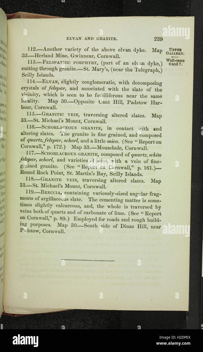 This catalogue presents detailed descriptions of rock specimens housed ...