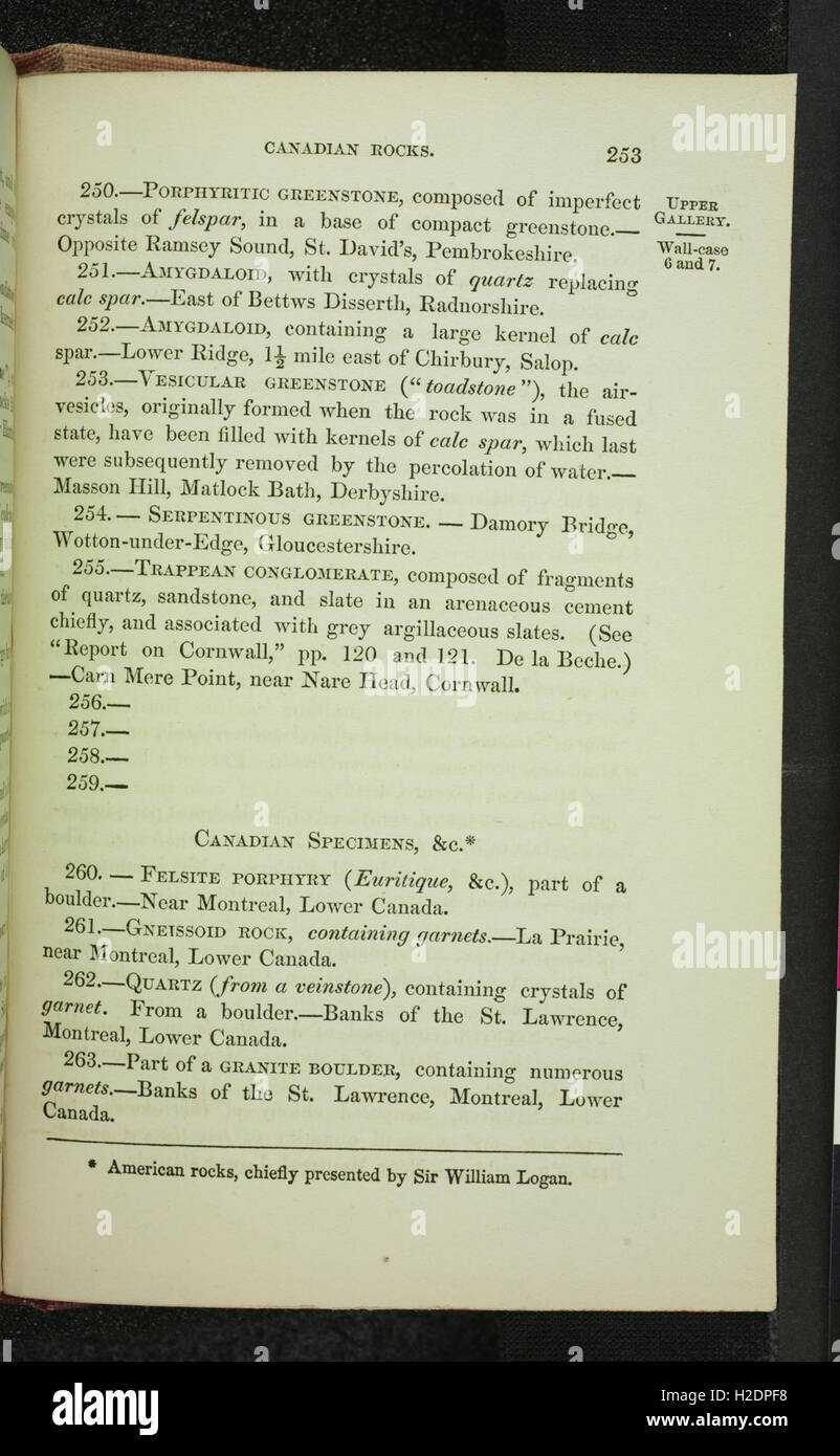 A catalog detailing the rock specimens in the Museum of Practical ...