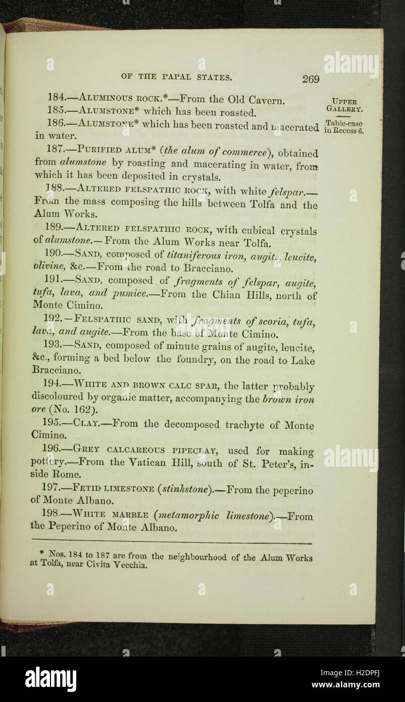 A catalog documenting the rock specimens housed in the Museum of ...