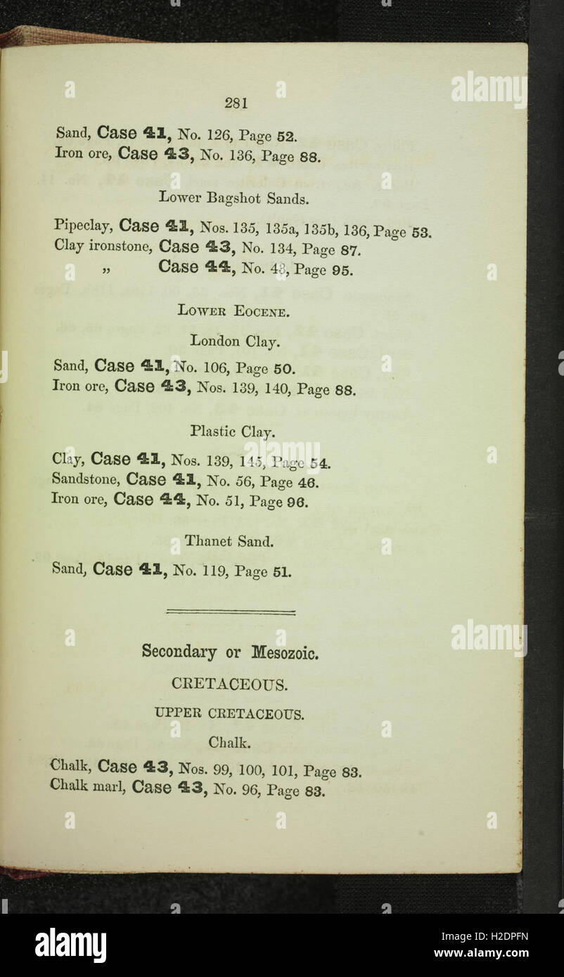 A catalog detailing rock specimens in the Museum of Practical Geology ...