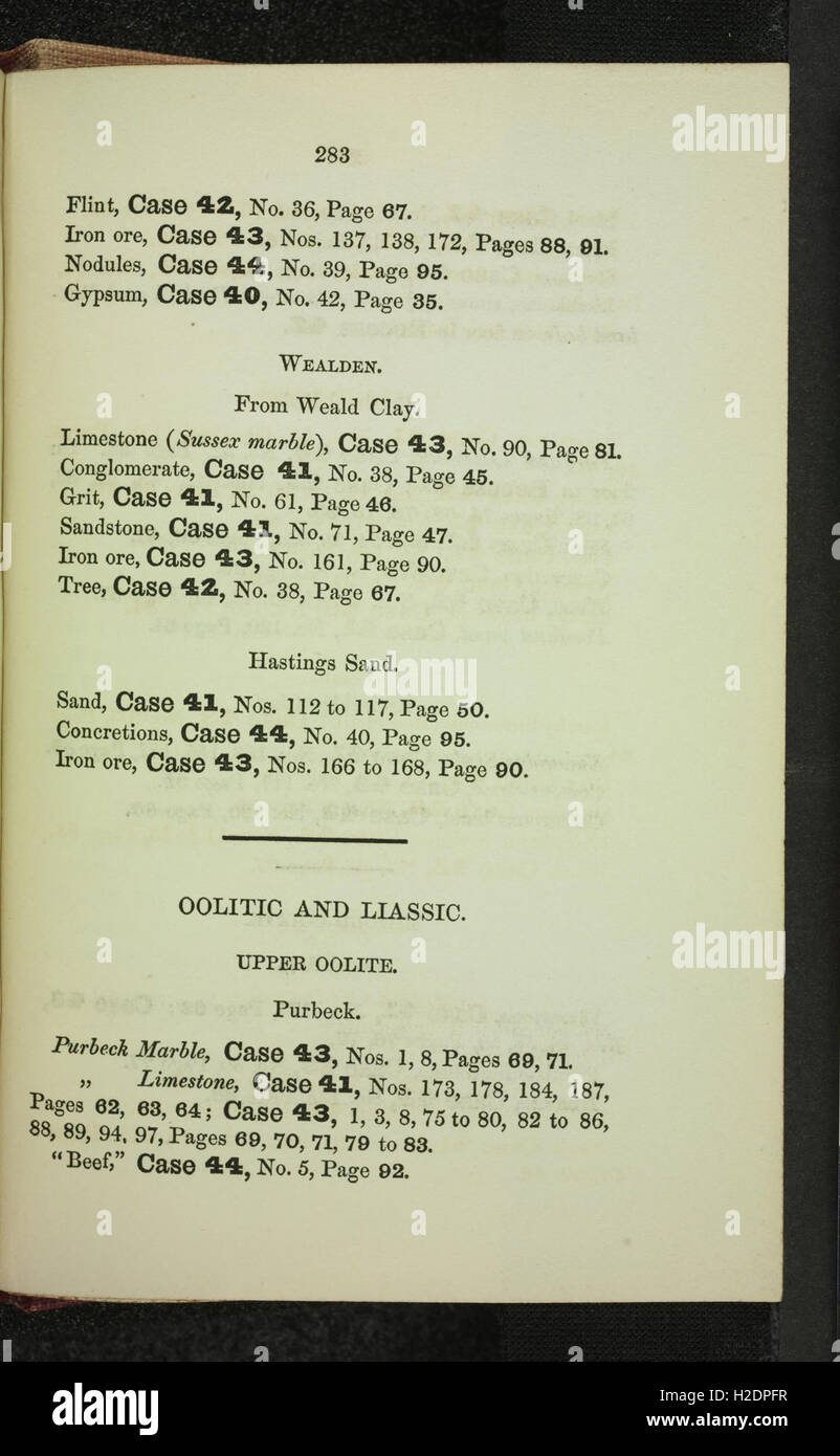 A catalog providing descriptions of rock specimens housed in the Museum ...