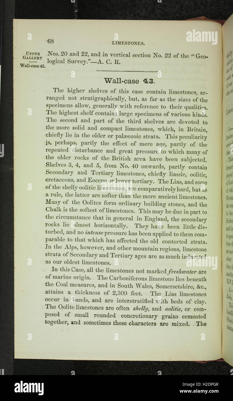 A catalog providing descriptions of rock specimens housed in the Museum ...