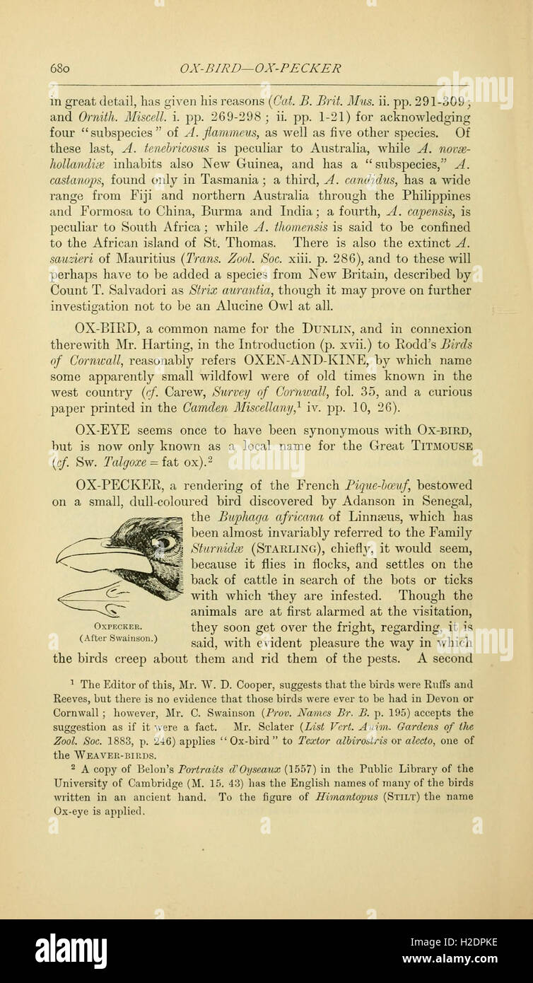 Page 680 of 'A Dictionary of Birds,' providing detailed descriptions ...