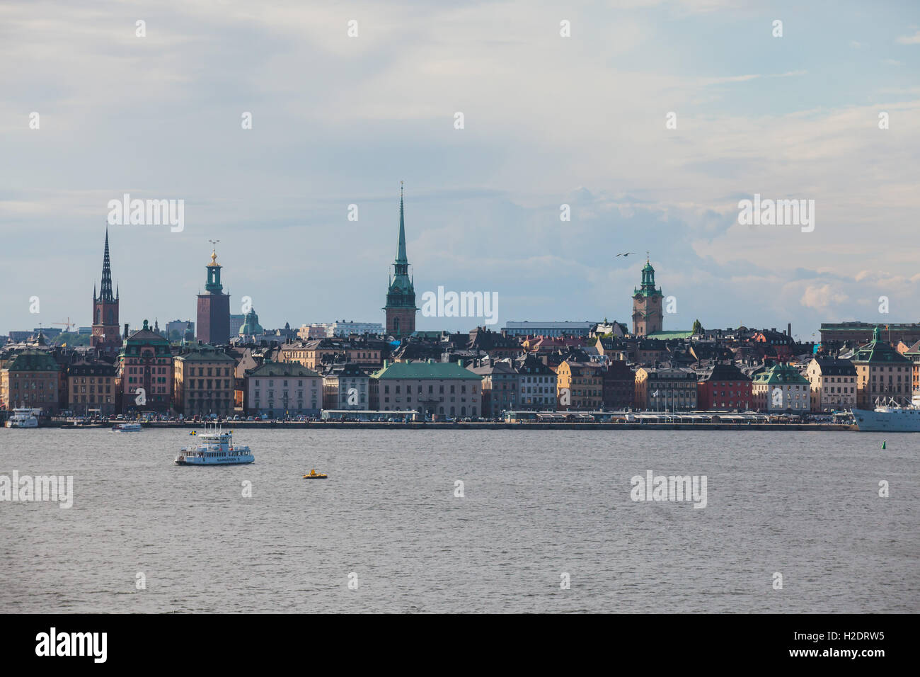 Beautiful super wide-angle panoramic aerial view of Stockholm, Sweden ...