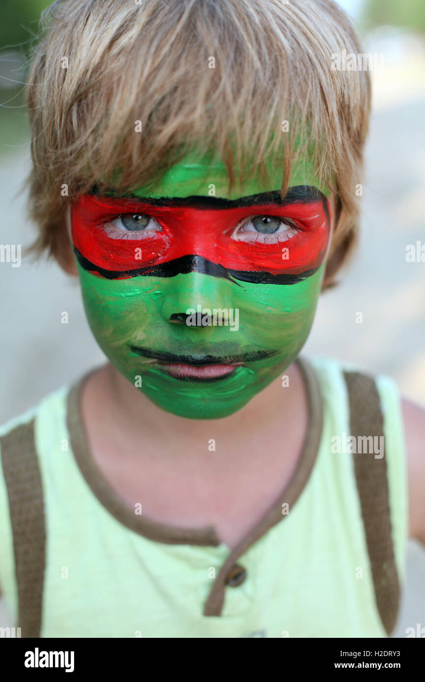 boy child with a mask on her face Stock Photo - Alamy