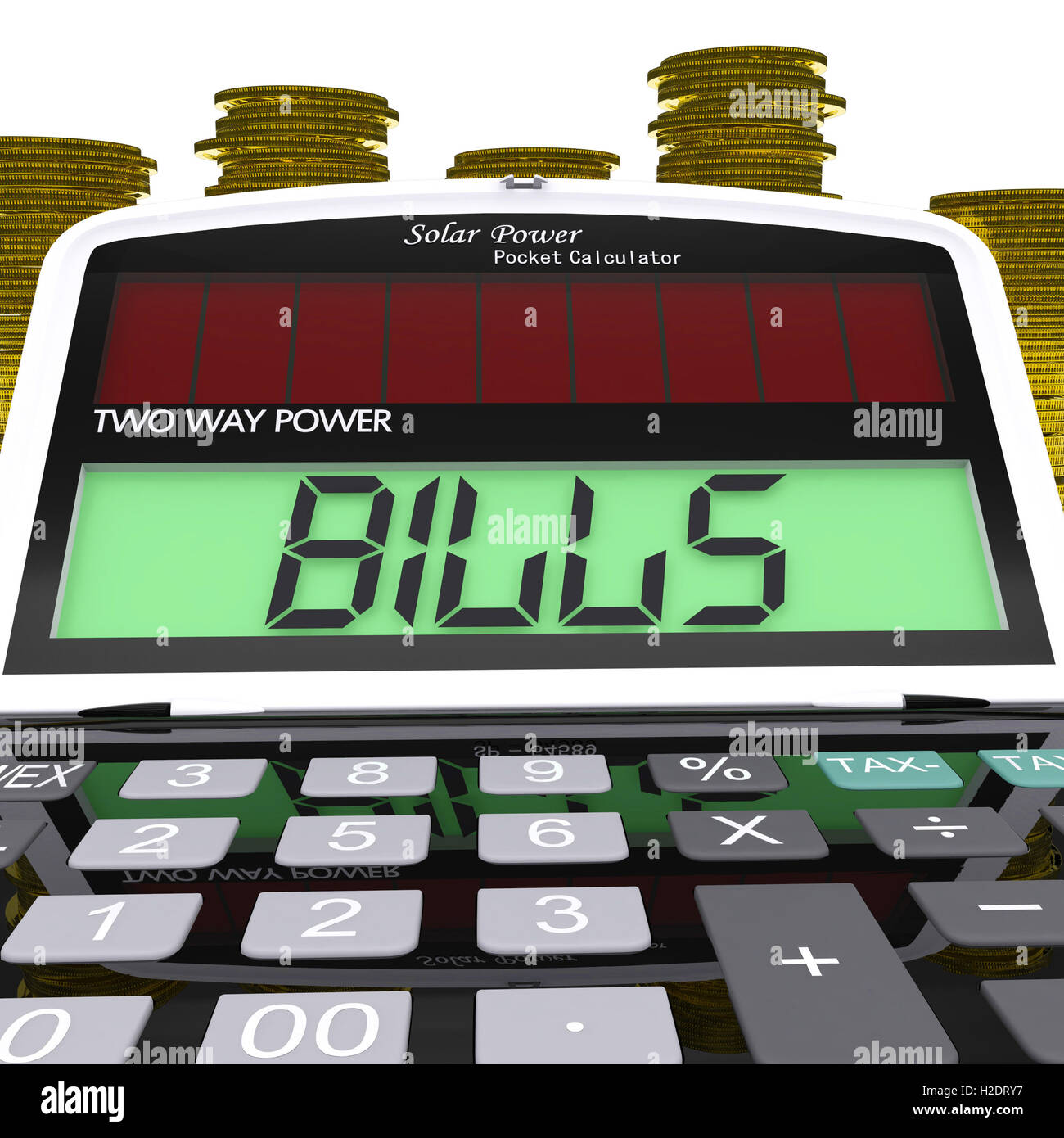 Bills Calculator Shows Accounts Payable And Due Stock Photo - Alamy