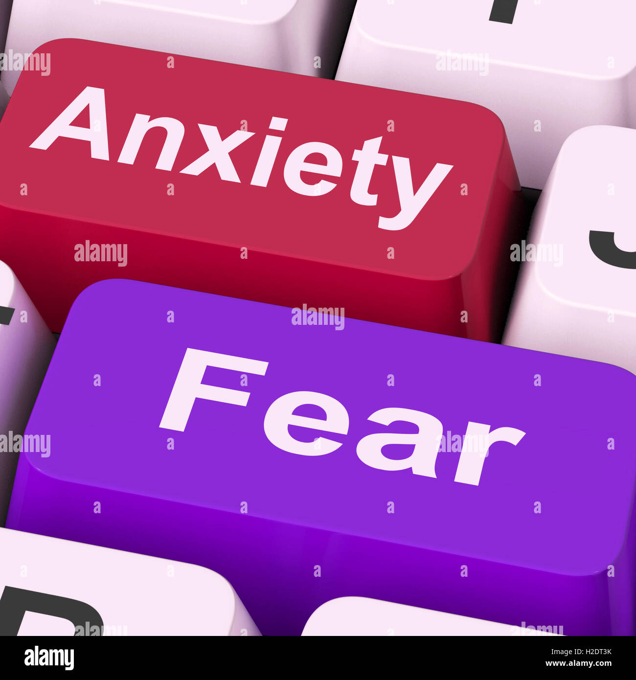 Anxiety Fear Keys Means Anxious And Afraid Stock Photo - Alamy