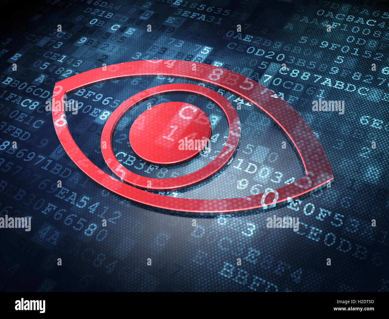 Safety concept: Red Eye on digital background Stock Photo - Alamy