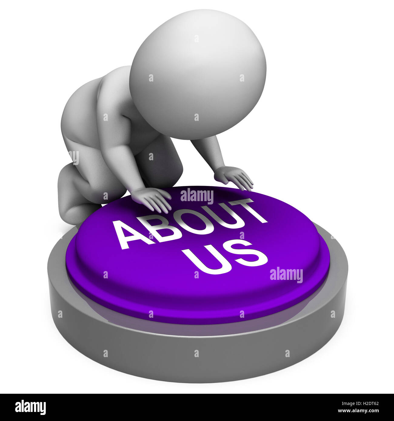 About Us Button Shows Website Introduction Section Stock Photo - Alamy