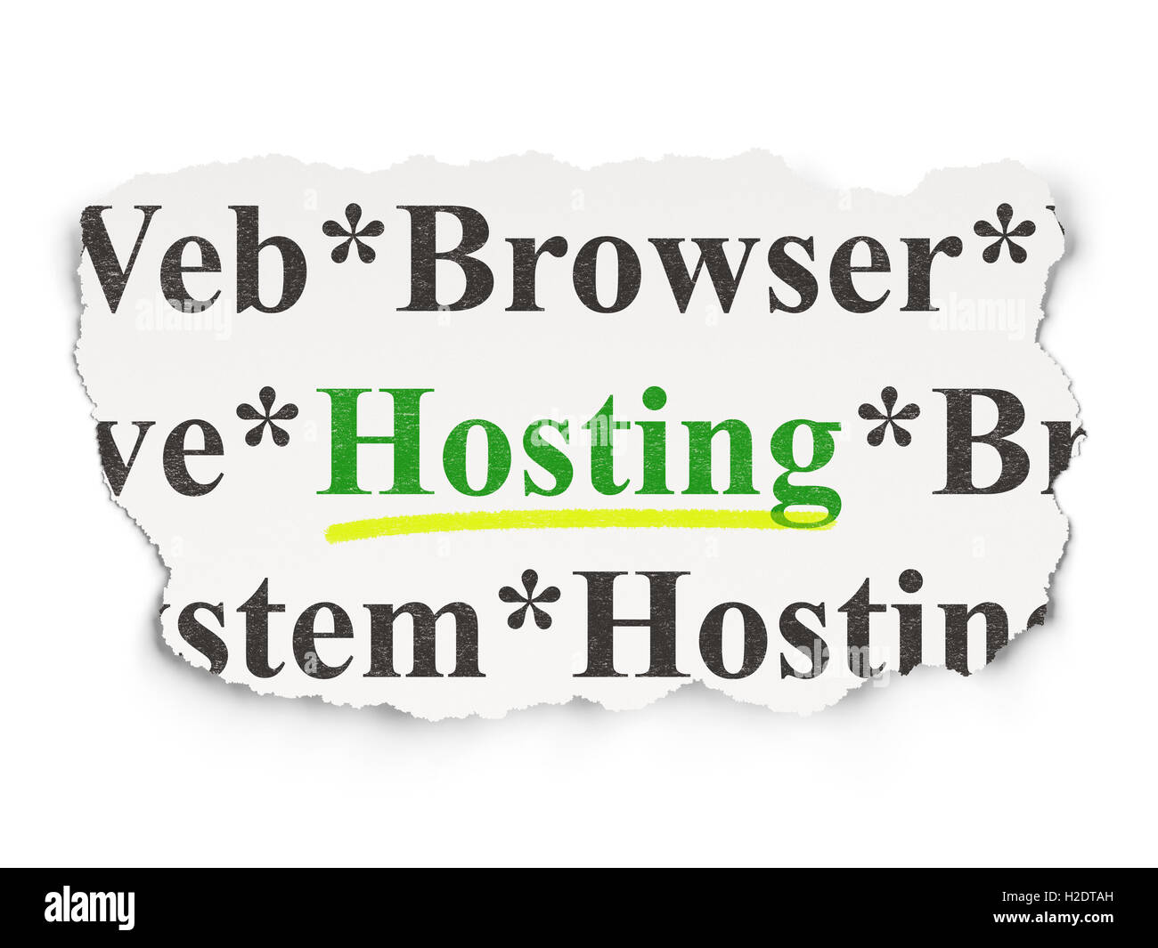 Web design concept: Hosting on Paper background Stock Photo - Alamy