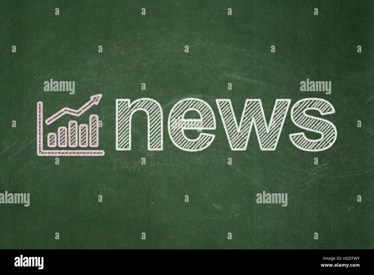 News concept: Growth Graph and News on chalkboard background Stock ...