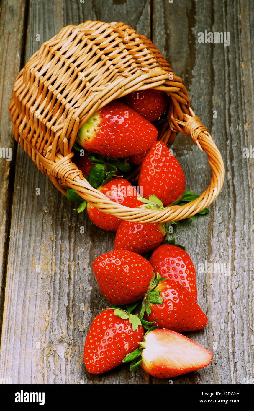 Strawberries in Basket Stock Photo - Alamy