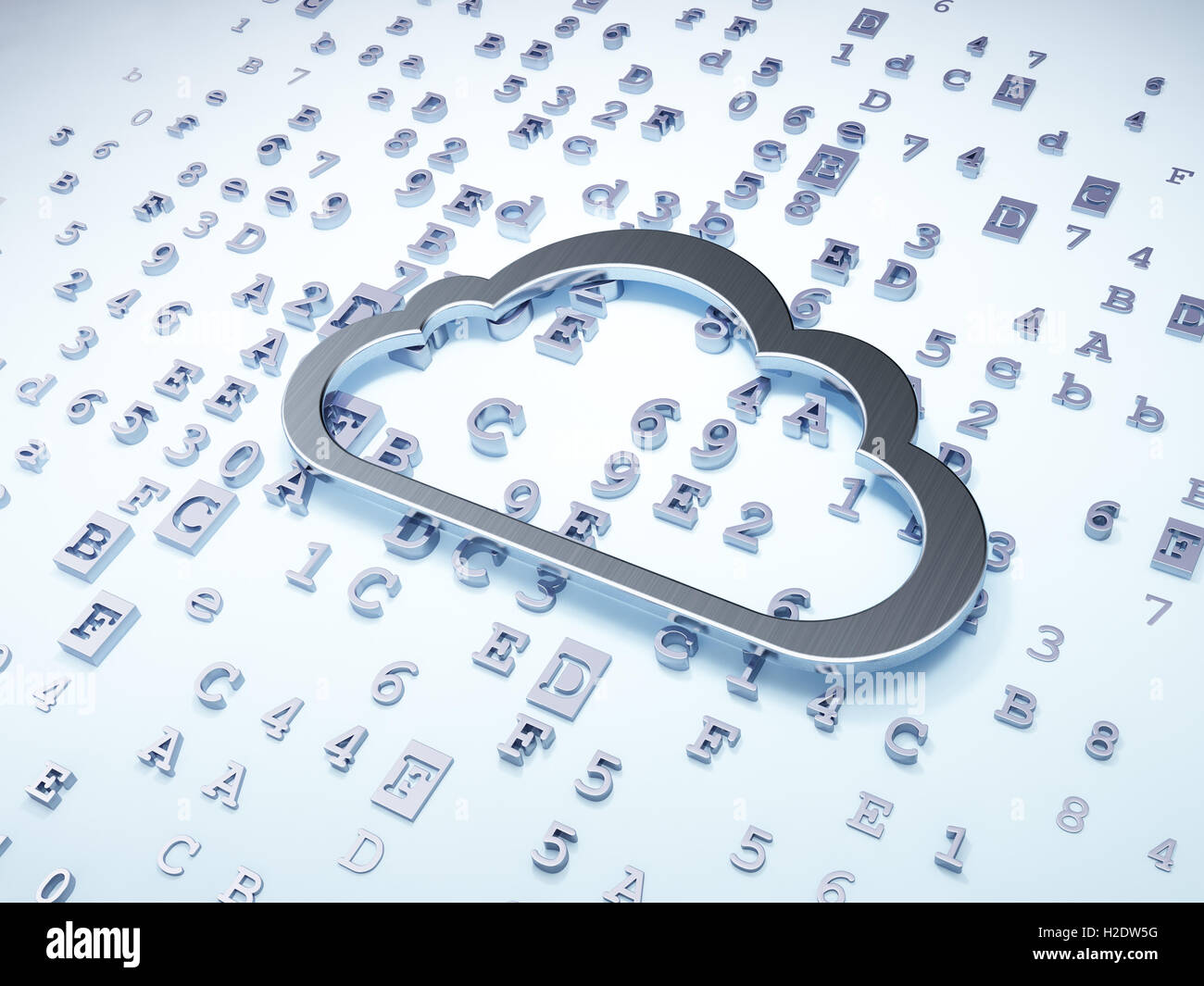 Cloud networking concept: Silver Cloud on digital background Stock ...
