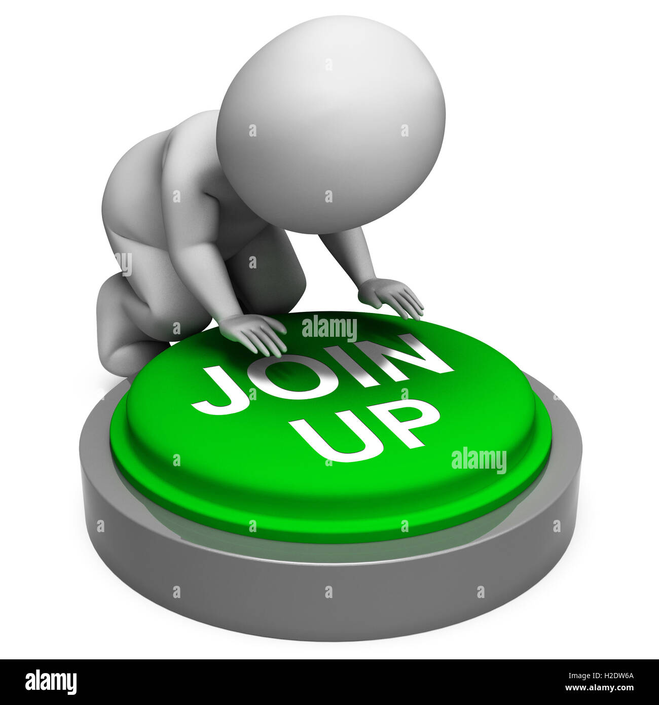 Join Up Button Means Group Membership Or Subscription Stock Photo - Alamy