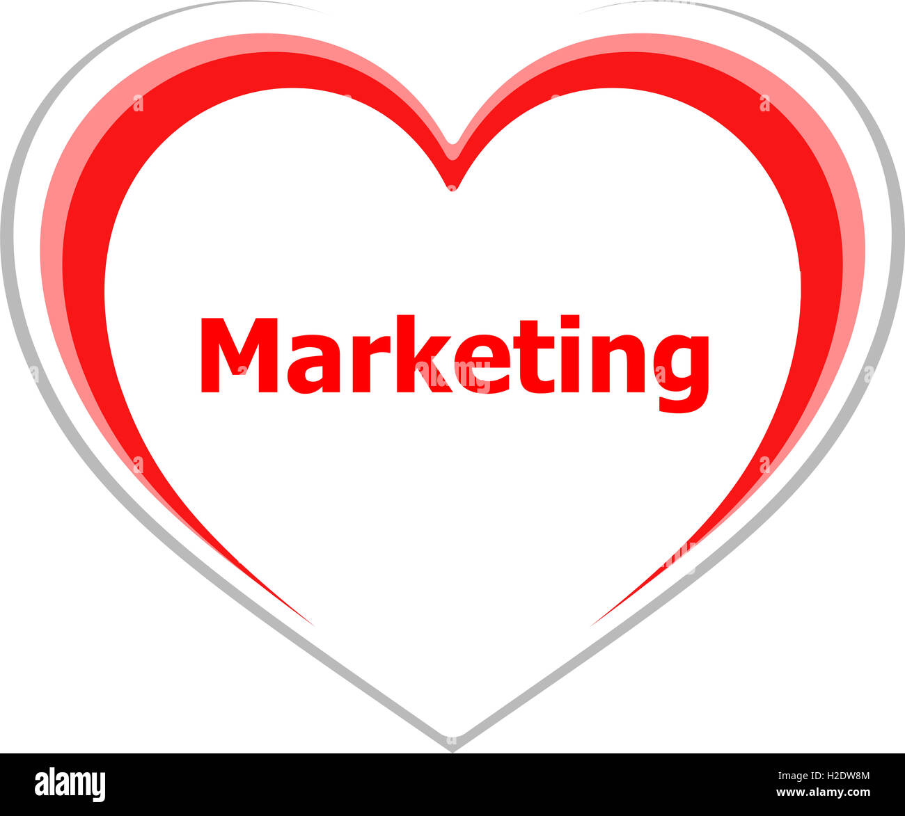 marketing concept, marketing word on love heart Stock Photo - Alamy