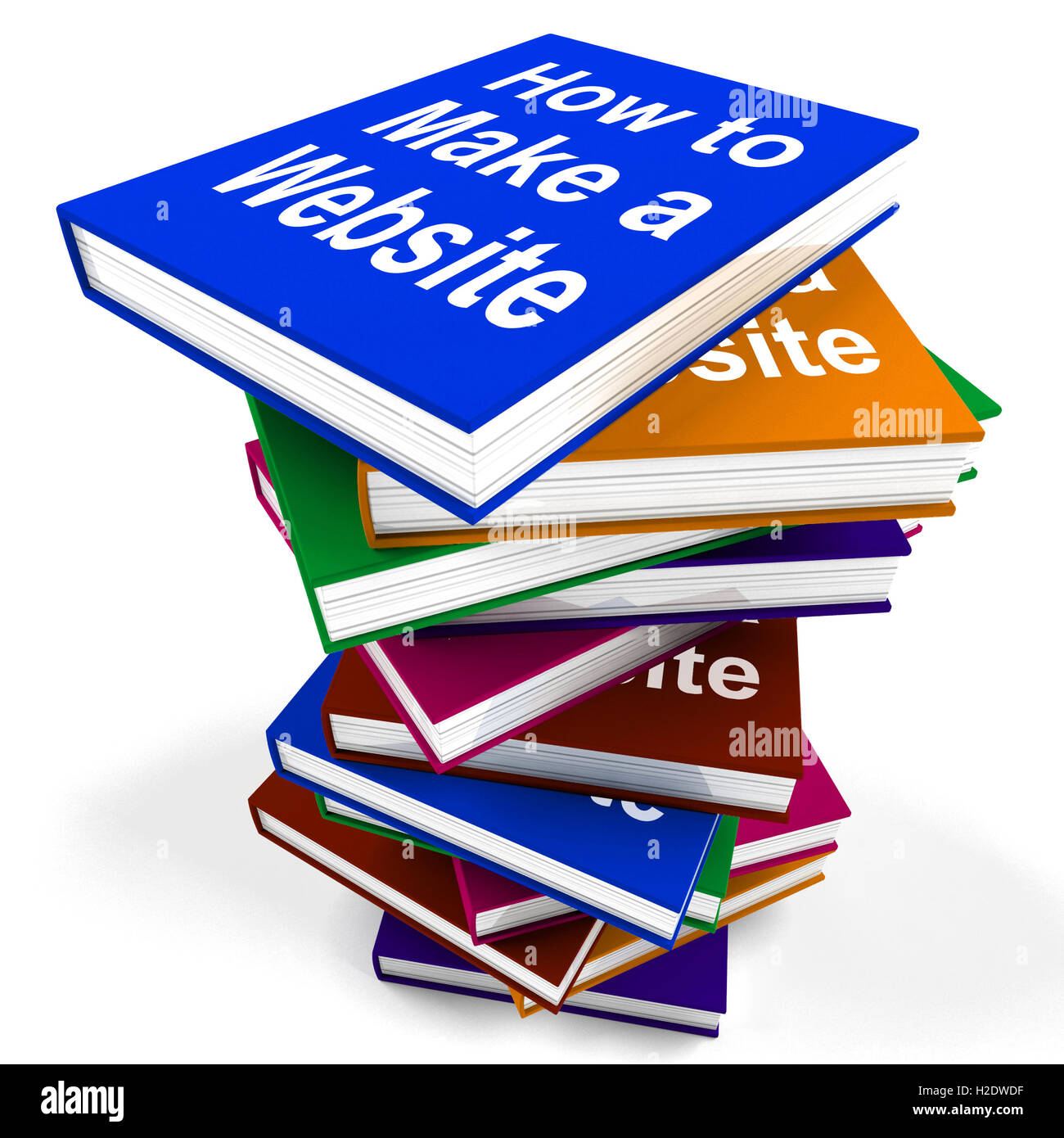 How To Make A Website Book Stack Shows Web Design Stock Photo - Alamy