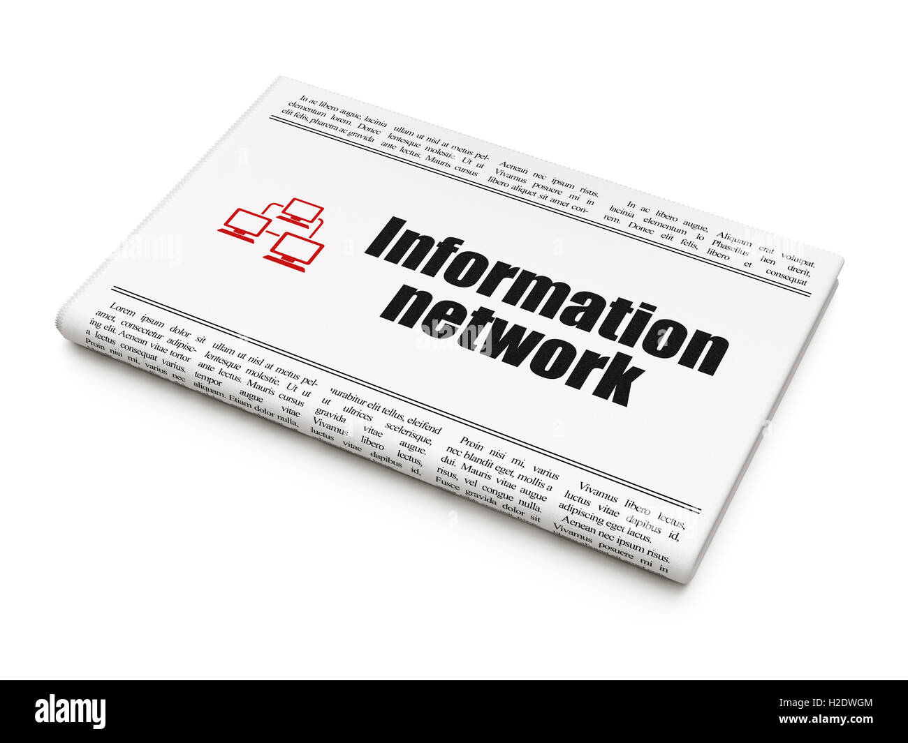 Data Concept Newspaper With Information Network And Lan Computer