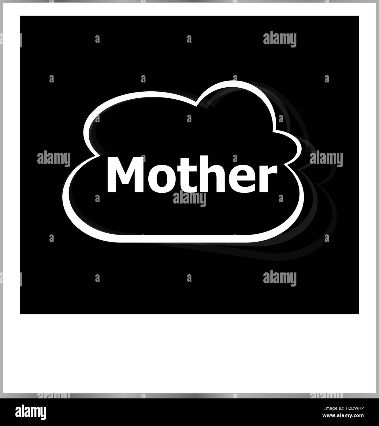 mother word business concept, photo frame isolated on white Stock Photo ...
