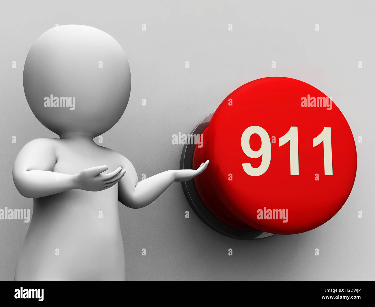 911 Button Shows Emergency Number And Services Stock Photo - Alamy