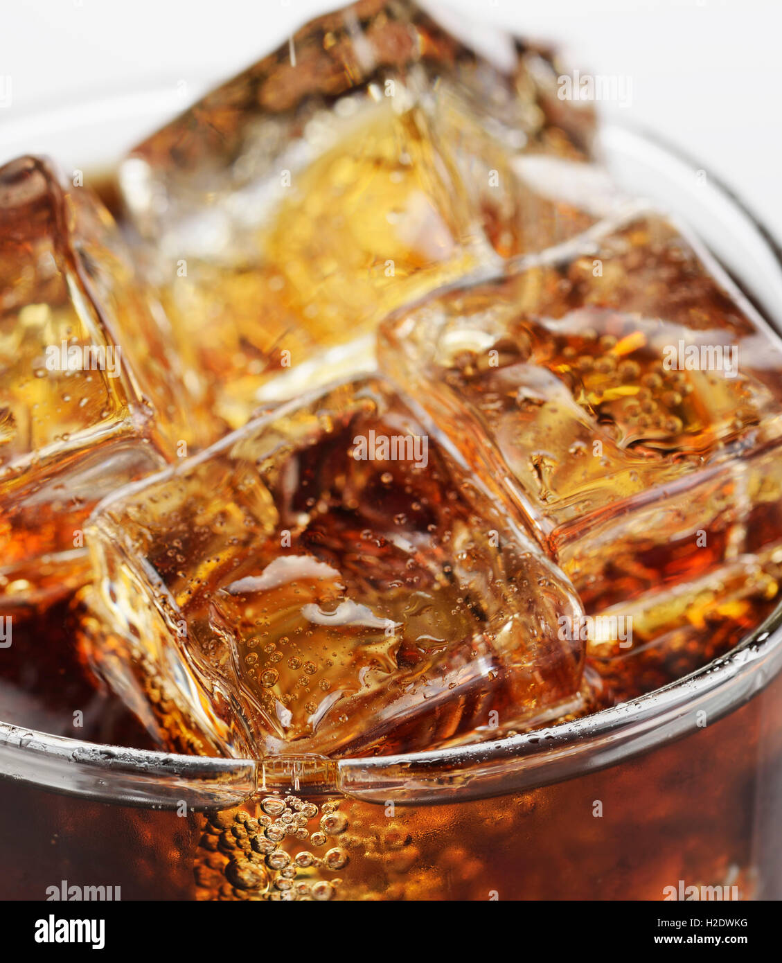 Cola With Ice Cubes Stock Photo - Alamy