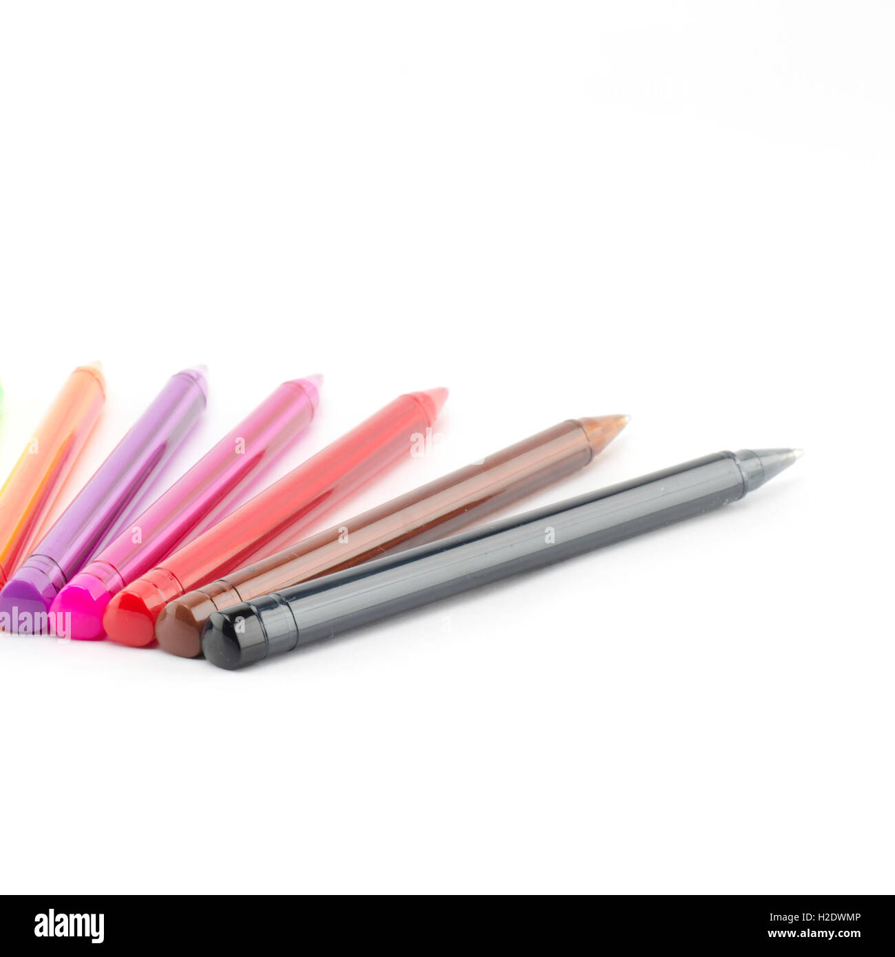 colorful pens isolated on white Stock Photo - Alamy