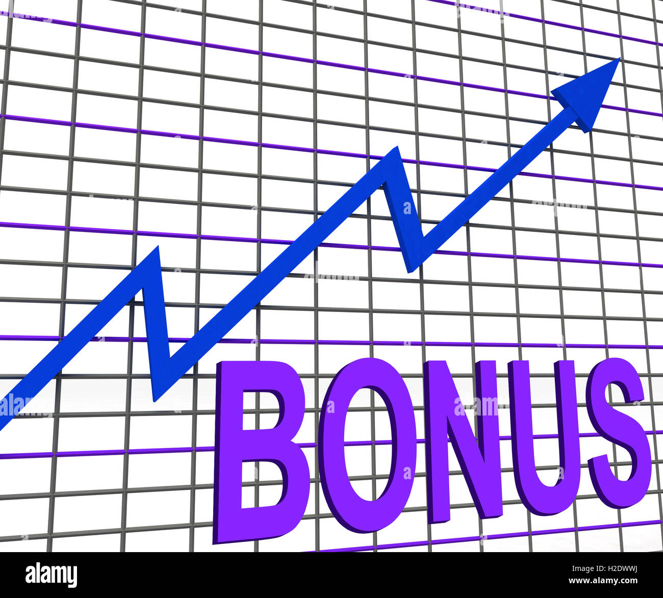 Bonus Chart Graph Shows Increase Reward Or Perk Stock Photo - Alamy