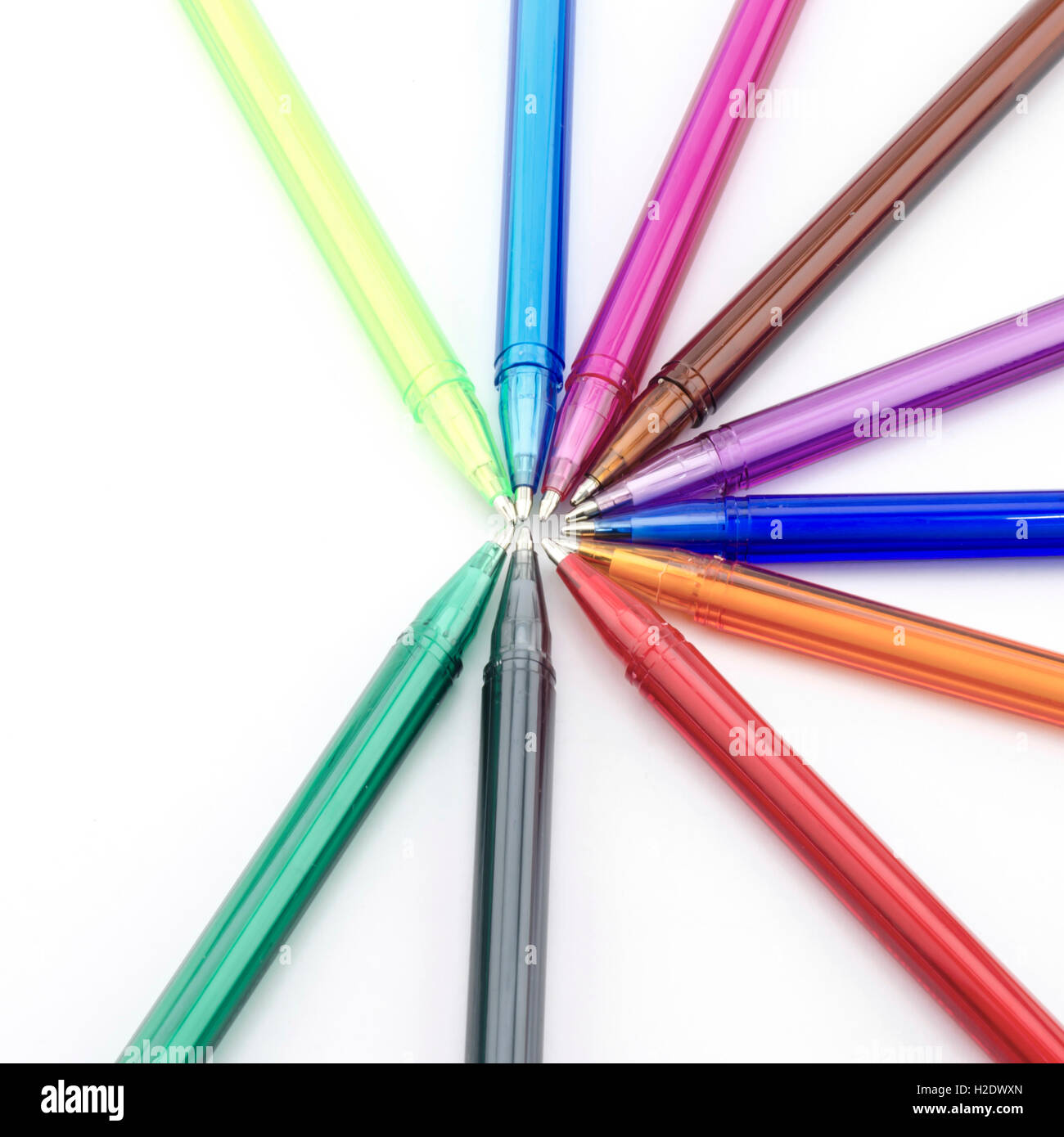 colorful pen isolated on white Stock Photo - Alamy