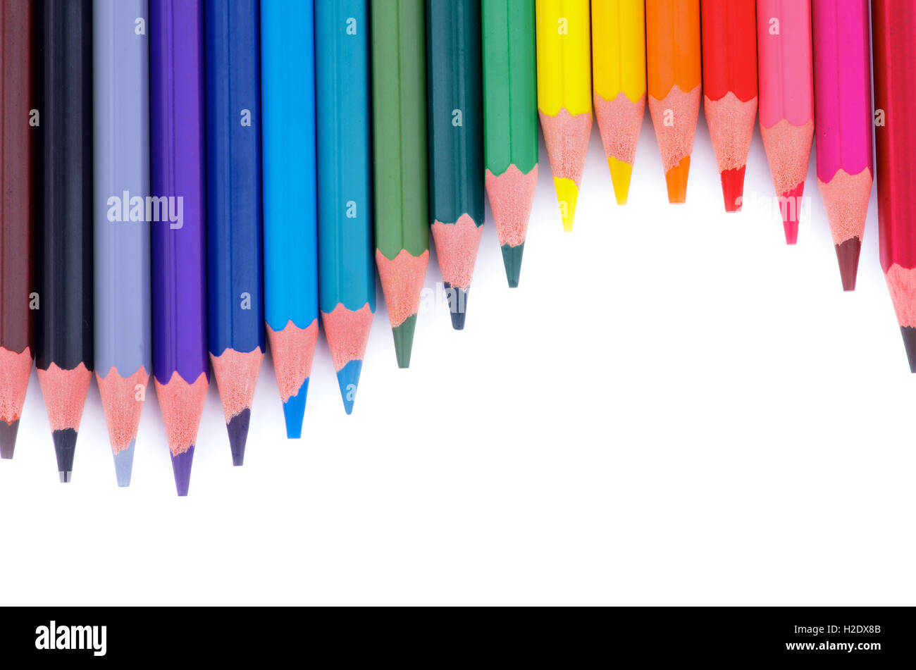 Colorful Pencils Wave Stock Photo - Alamy