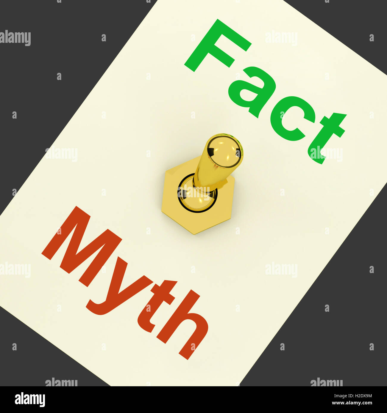 Fact Myth Lever Shows Correct Honest Answers Stock Photo - Alamy