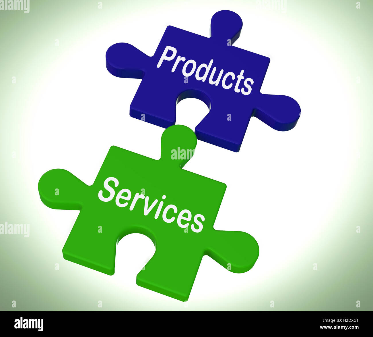 Products Services Puzzle Means Company Goods And Service Stock Photo ...