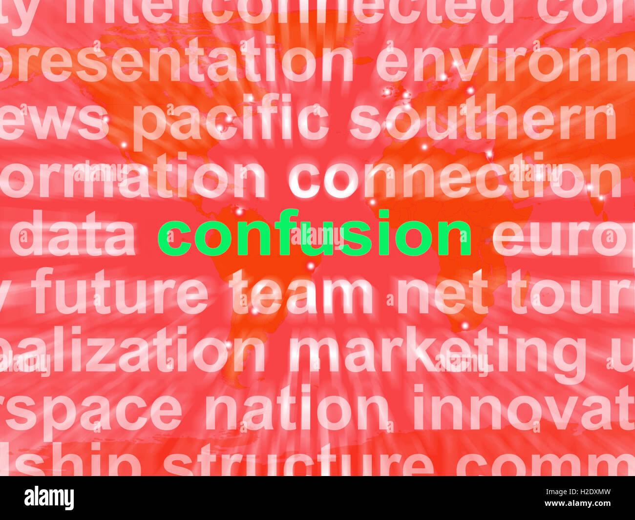 Confusion Word Cloud Means Confusing Confused Dilemma Stock Photo - Alamy