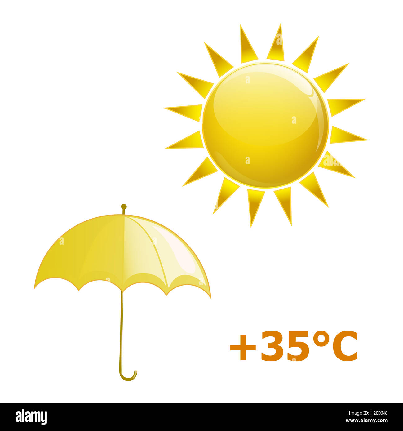 Sun umbrella and sun Stock Photo - Alamy