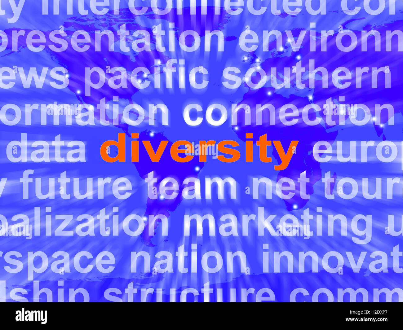 Diversity Word Cloud Shows Multicultural Diverse Culture Stock Photo ...
