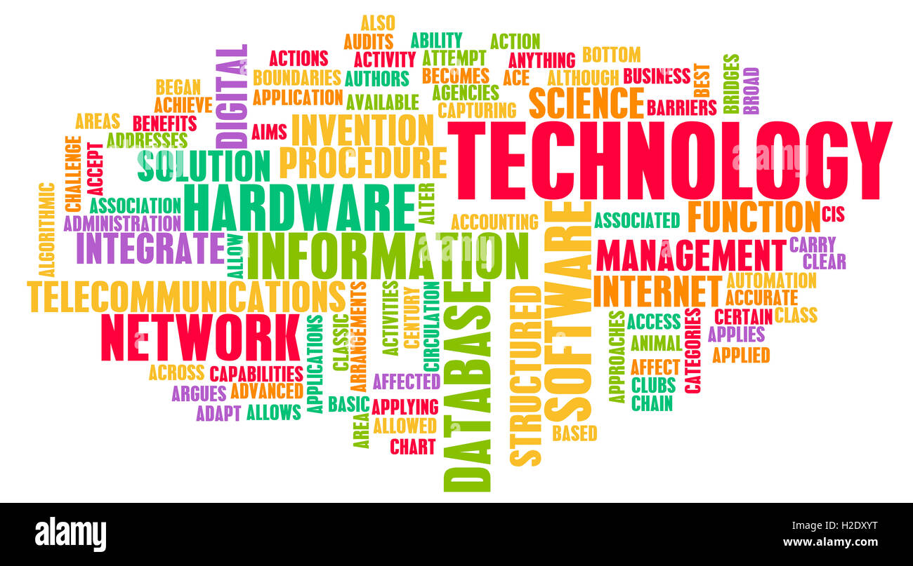 Technology Word Cloud Stock Photo - Alamy
