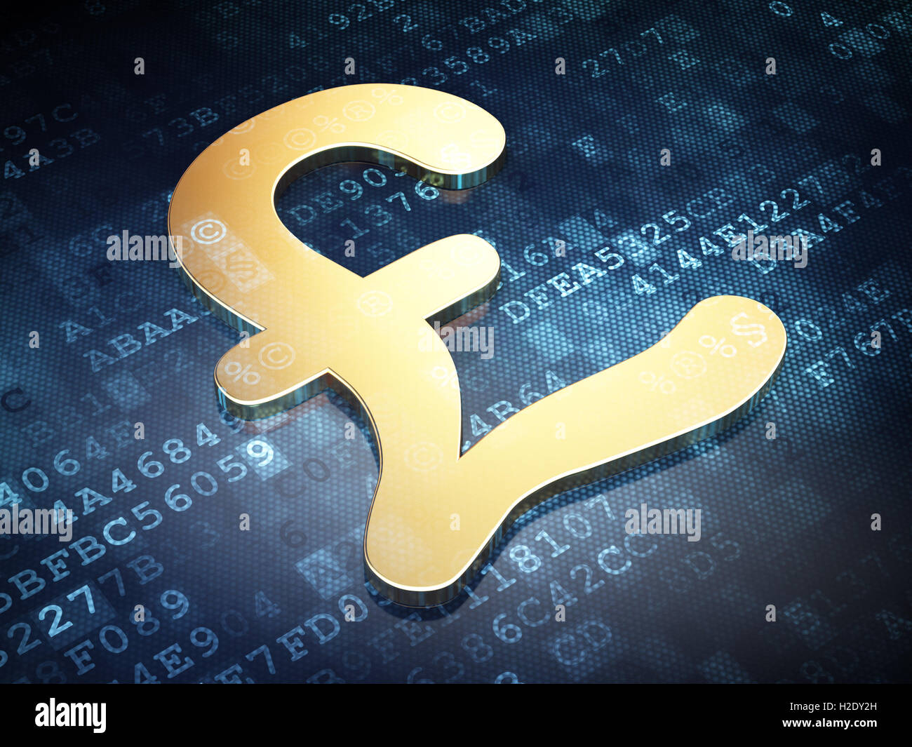 Currency concept: Golden Pound on digital background Stock Photo - Alamy