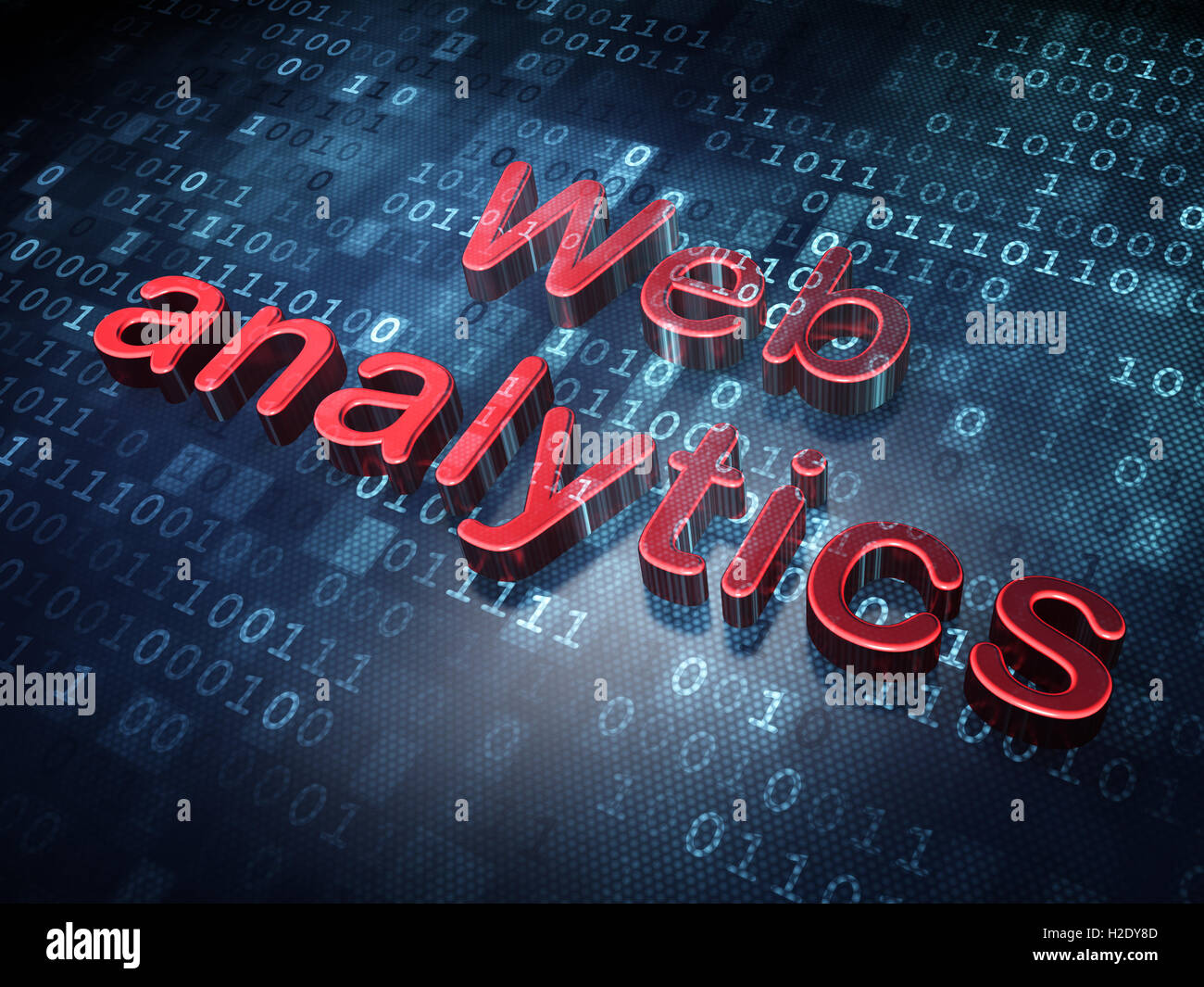 Web development concept: Red Web Analytics on digital background Stock ...